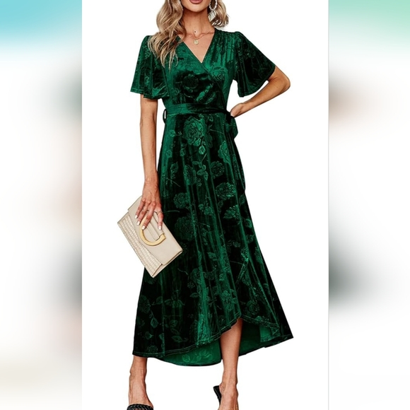 Simplee Apparel | Dresses | Simplee Womens Emerald Green Burnout Velvet ...